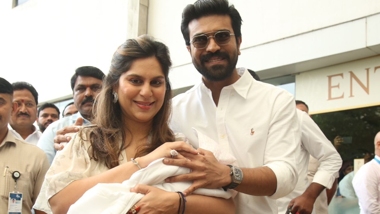 In pics: Ram Charan, Upasana Kamineni make first public appearance with baby girl; reveal ...
