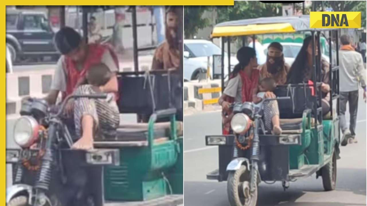 Viral video of woman driving e-rickshaw with toddler in lap melts ...
