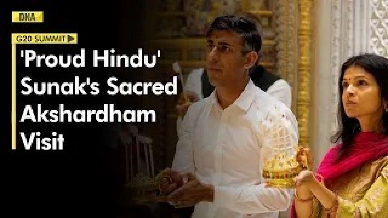 G20 Summit: Rishi Sunak Visits Akshardham Temple With Akshata Murty ...