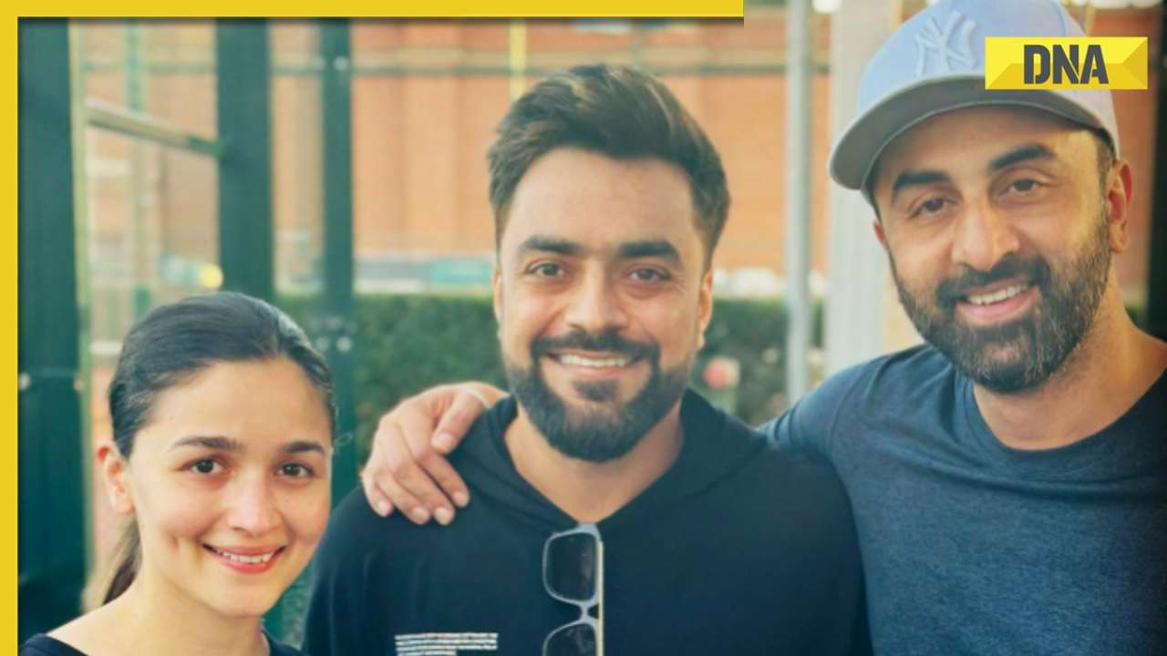 Ranbir Kapoor, Alia Bhatt pose with Afghanistan cricketer Rashid Khan ...
