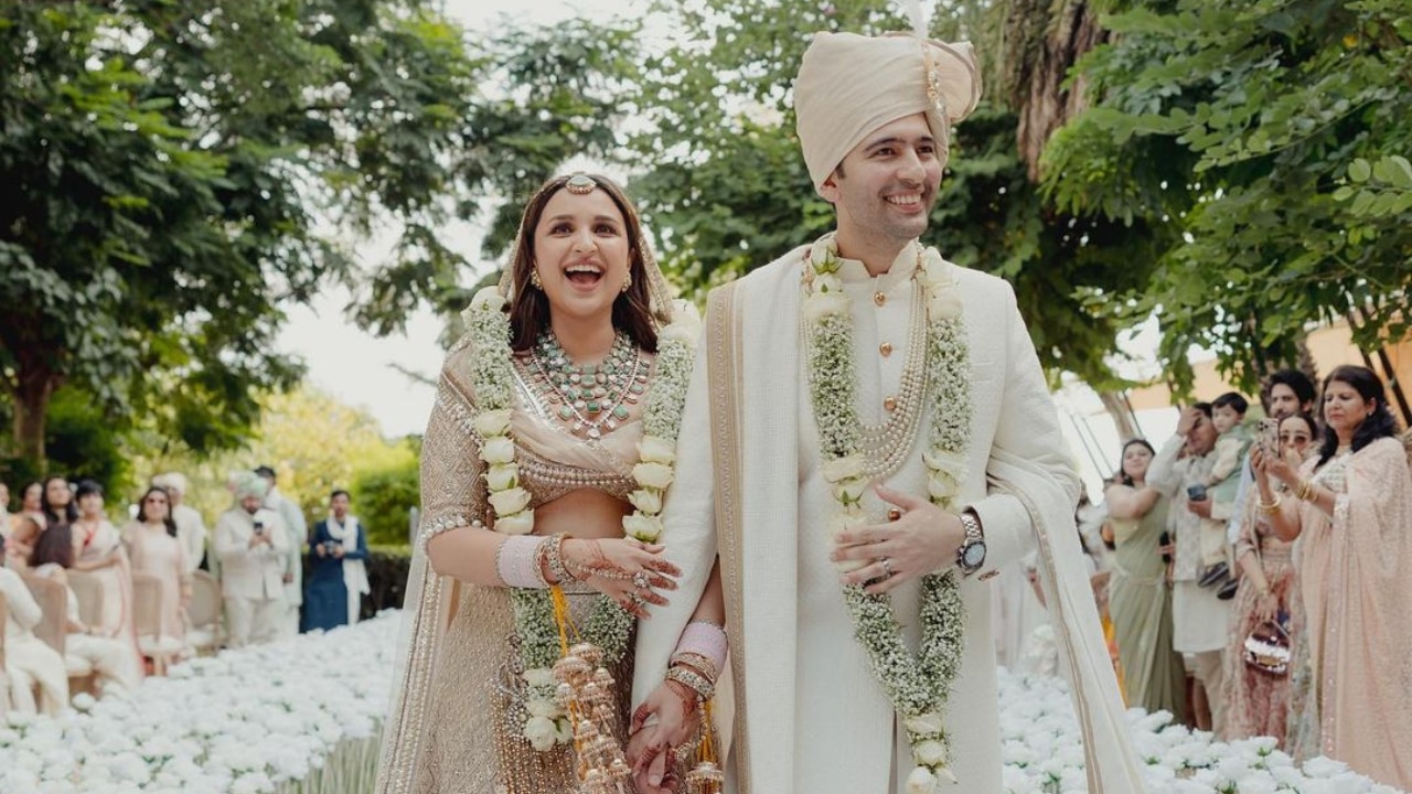 In pics: Parineeti Chopra and Raghav Chadha’s first official appearance as husband and wife