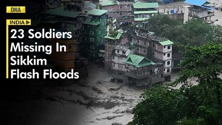 Flash floods in Sikkim after cloudburst, searches underway for 23 missing Army personnel