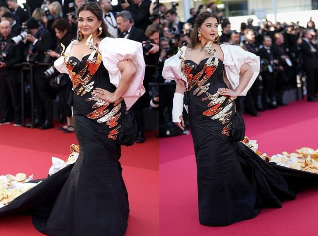 Aishwarya Rai Bachchan turns heads in intricate black gown at Cannes ...