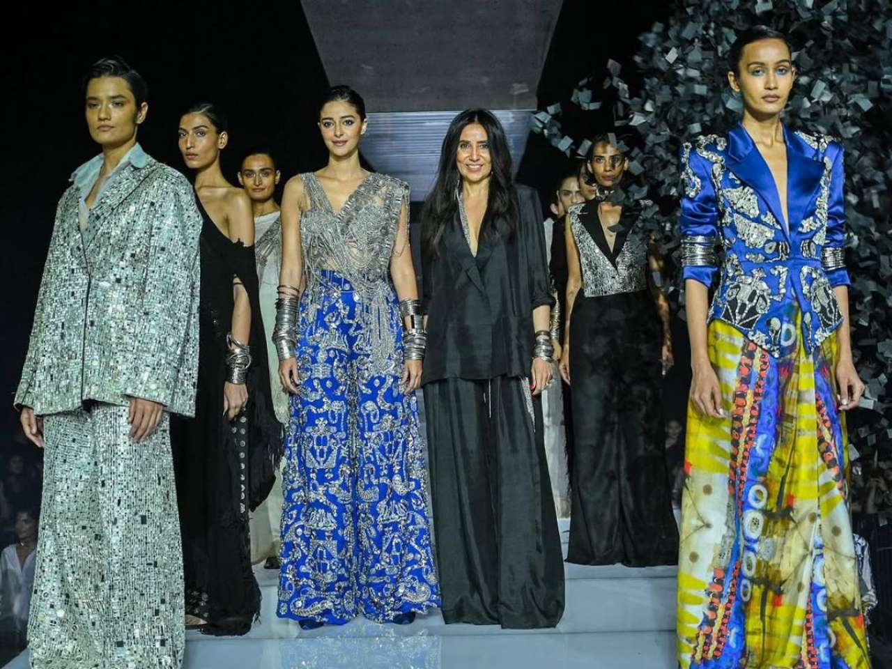 In pics: Ananya Panday stuns in silver-blue Anamika Khanna outfit at ...