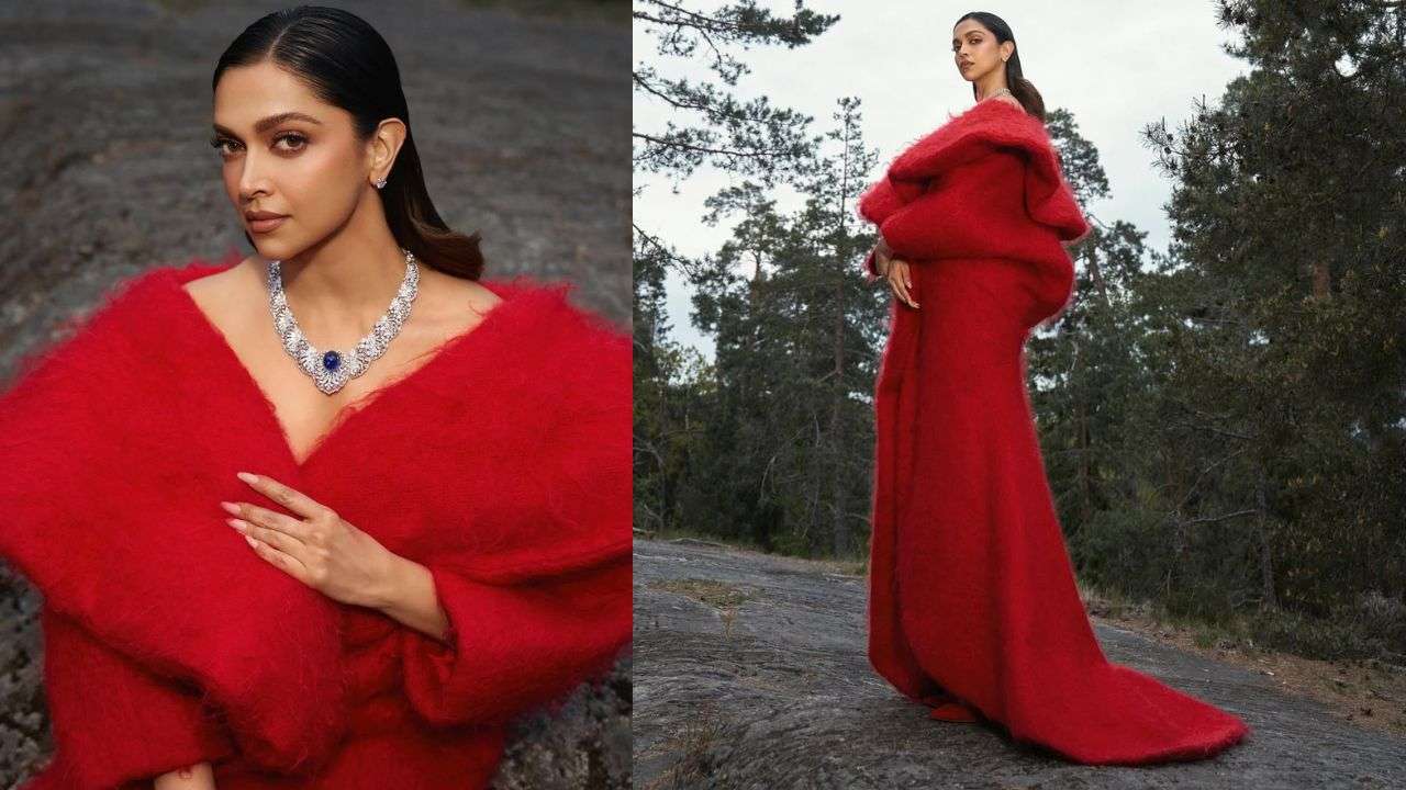 Deepika Padukone exudes royalty in fiery red gown, dazzling diamond ...