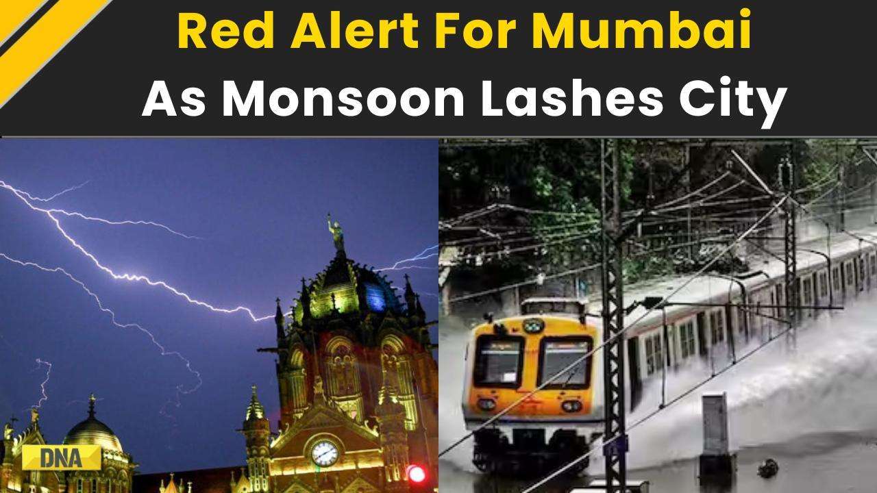 Mumbai Rain: Monsoon Hits Mumbai, IMD Issues Red Alert Amid Heavy Downpour | Mumbai Weather News