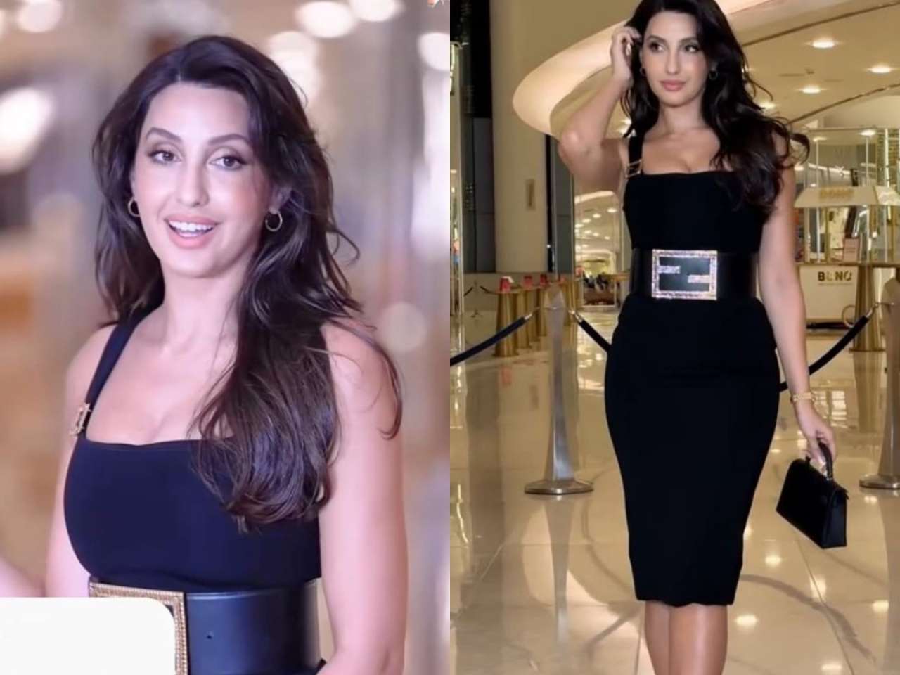 Nora Fatehi sizzles in mini black Fendace dress, the price of this ...