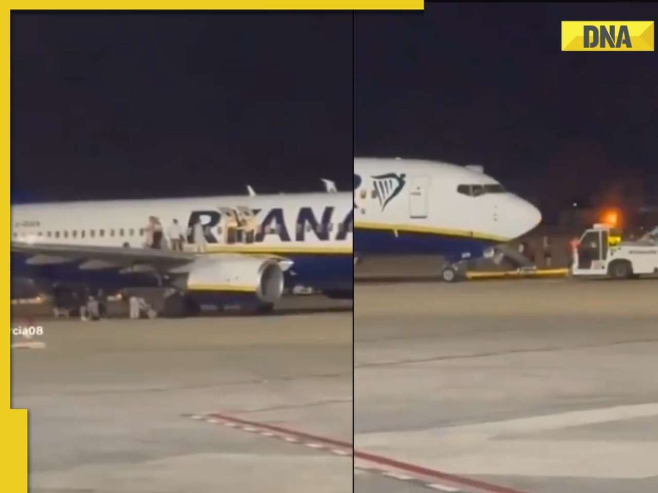 Fire scare triggers panic on Ryanair Boeing 737, passengers seen ...