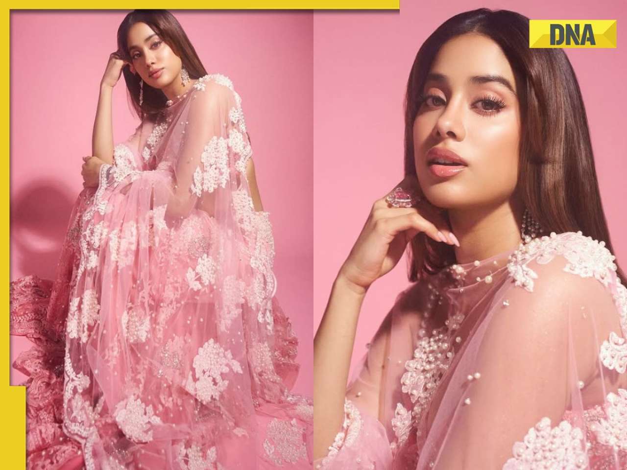 Janhvi Kapoor slaying Manish Malhotra's blush pink lehenga is ...