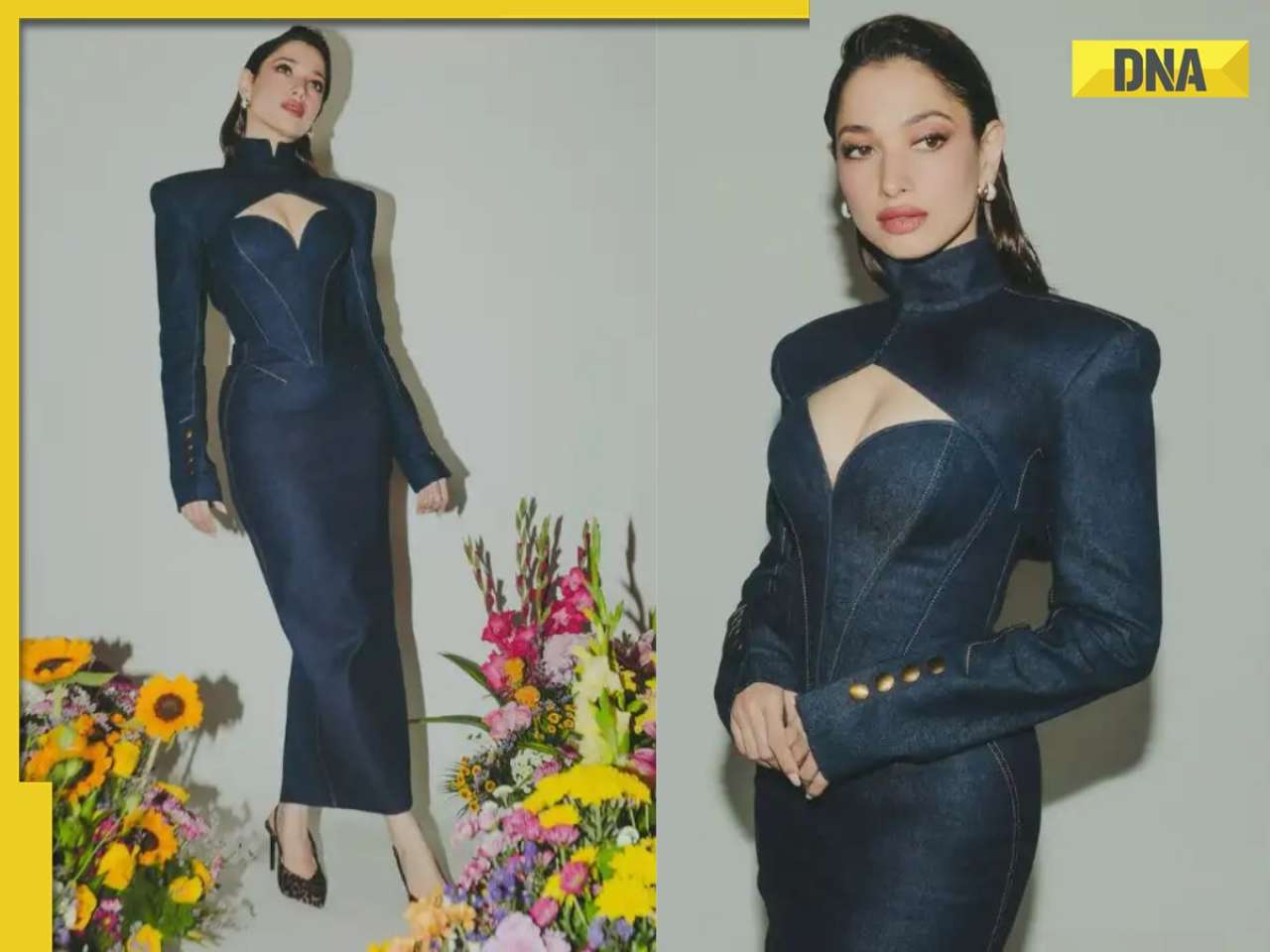 Tamannaah Bhatia flaunts her perfectly sculpted figure in denim bodycon ...