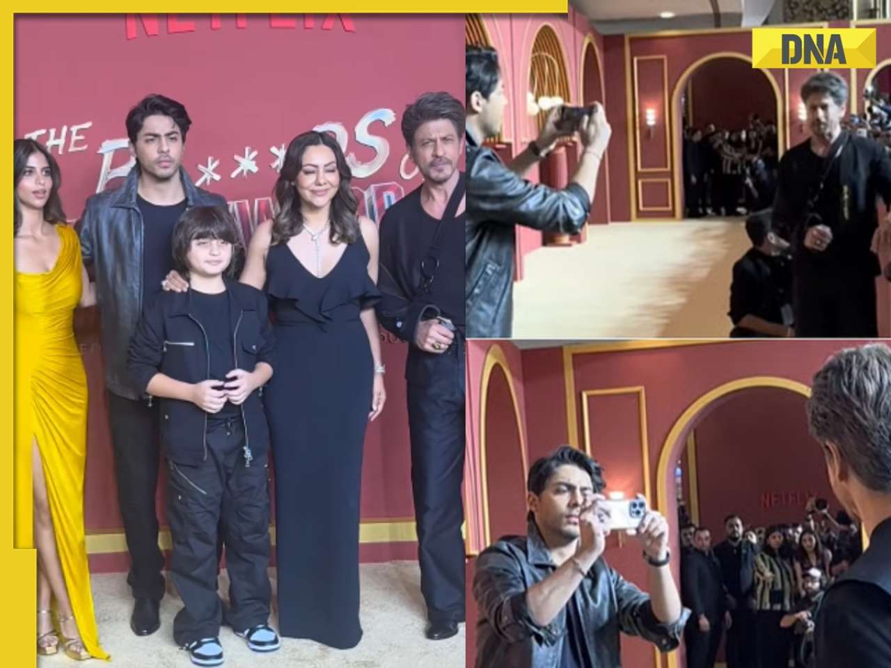 Aryan Khan clicks Shah Rukh Khan's photo with paps at The Ba***ds of Bollywood premiere, viral ...