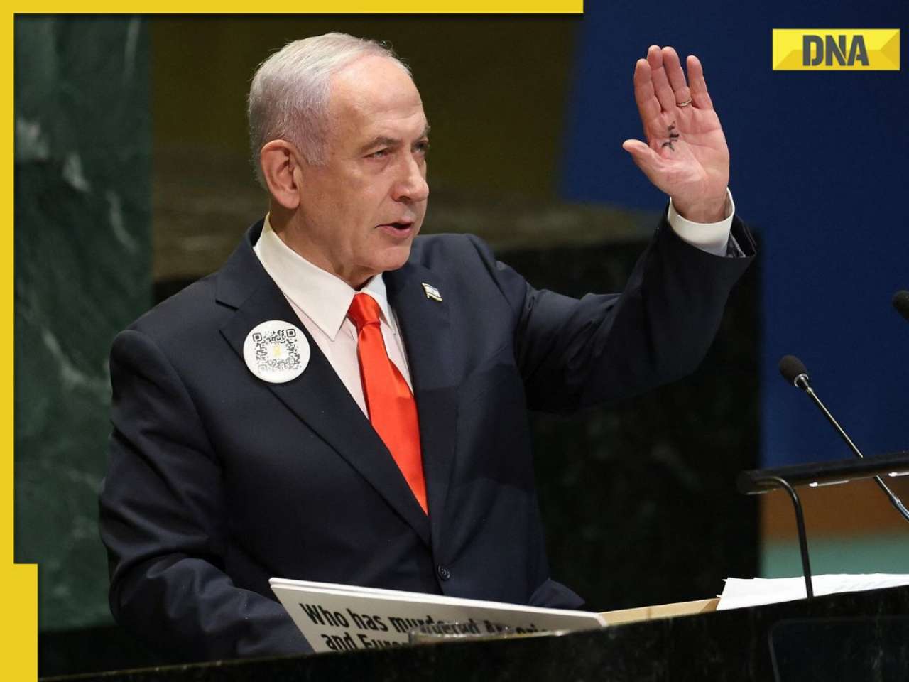 Why Israeli PM Benjamin Netanyahu had QR code attached to his lapel at ...