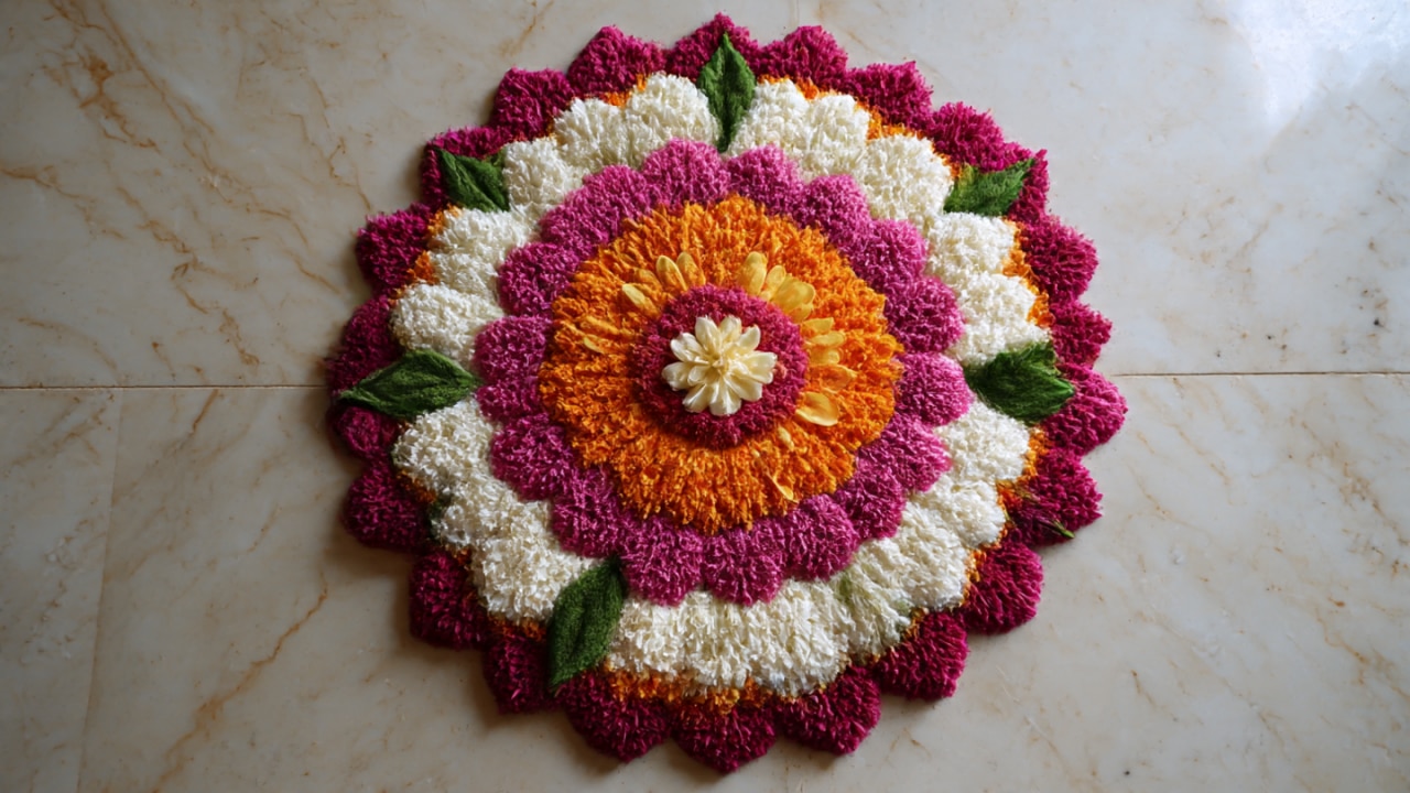 Diwali 2025 Rangoli Design: दिवाली पर फूलों से बनाएं ये खूबसूरत रंगोली ...
