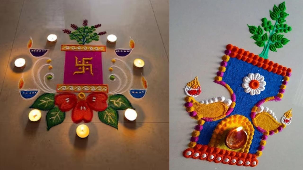 Tulsi Vivah Rangoli Designs: देवउठनी एकादशी पर रंगों और फूलों से ऐसे ...