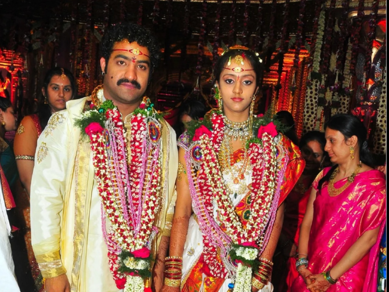 In pics: Jr NTR's Rs 100 crore wedding, attended by 3000 VIPs, 12000 fans, bride Lakshmi ...