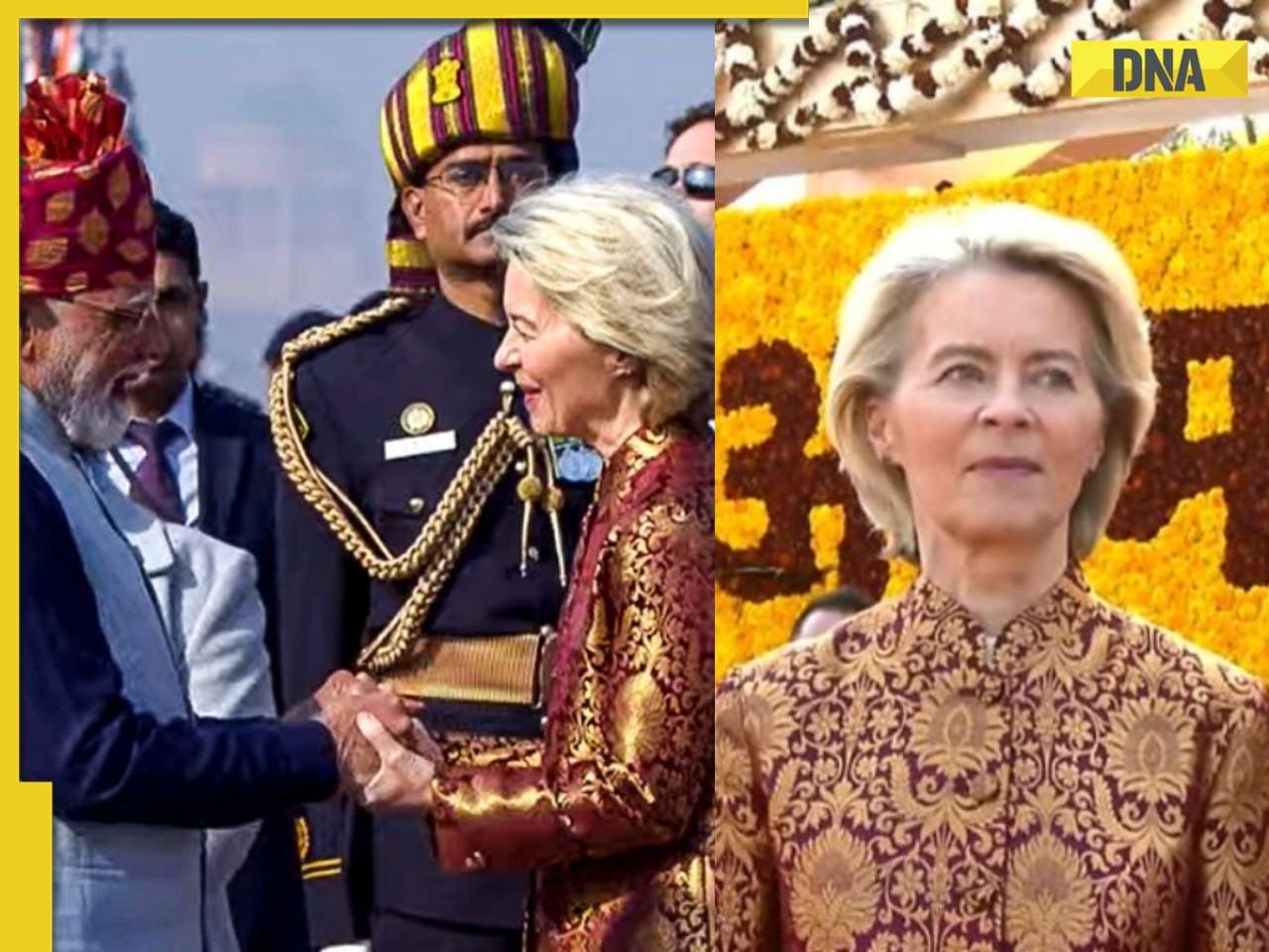 EU President Ursula von der Leyen outfit at 77th Republic Day News ...