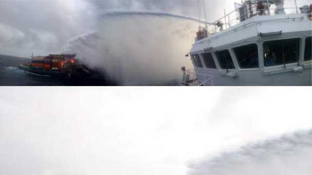 Coast guard ship Samudra Prahari helps douse vessel fire off Mumbai coast