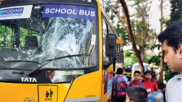 School bus driver rams bus into tree to avoid collusion with bike