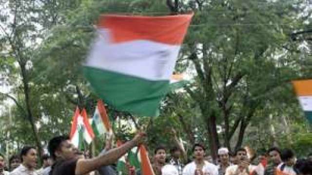 Protest at Jantar Mantar over UPSC-CSAT row