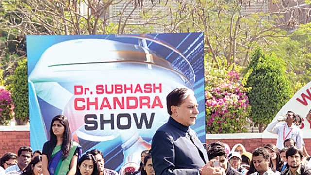 Dr Subhash Chandra shares his secret of success with Symbiosis students
