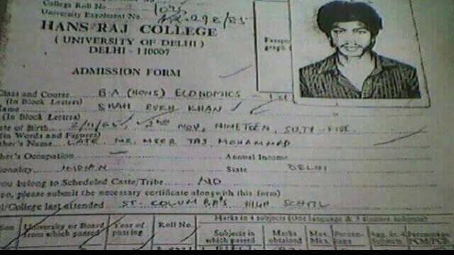 Revealed: Shah Rukh Khan's marksheet from college!