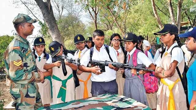 Students from 9 city schools holiday with soldiers in J&K