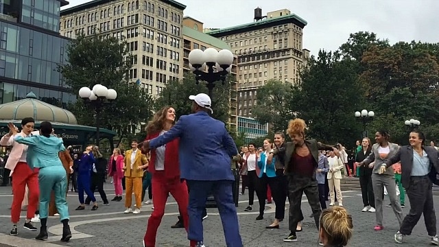 Watch: New York flash mob dances in support of Hillary Clinton and her ...