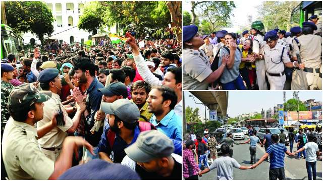 CBSE, SSC students hold protest, clash with Delhi police