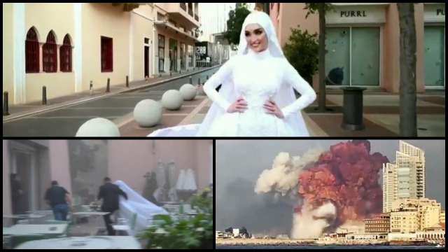 Watch: Beirut explosion captured by bride's wedding shoot in a viral video