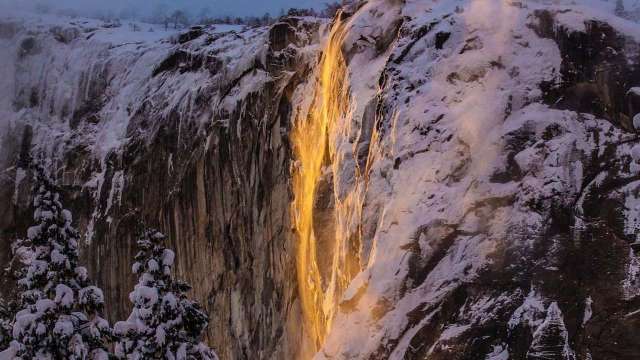 Photos of glowing orange waterfall in US goes viral - know the truth ...