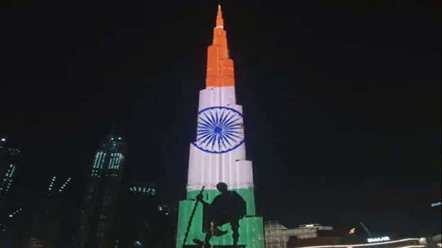 Burj Khalifa lit up with Mahatma Gandhi’s image as tribute to mark his ...