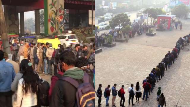 Long queues outside Delhi Metro stations, bus stands amid Omicron ...