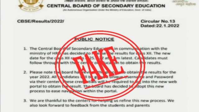CBSE Class 10, 12 Board Exam 2022 Term 1 Result: Fake circular ...