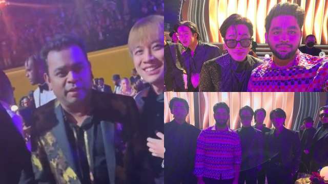 Viral! AR Rahman, son AR Ameen pose with BTS boys at Grammys 2022