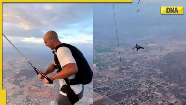 Man jumps from massive height, then leaves rope mid-air; Elon Musk ...