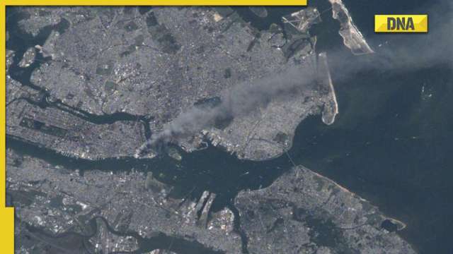 21 years of 9/11: Plume of smoke rising above Twin Towers seen from ...