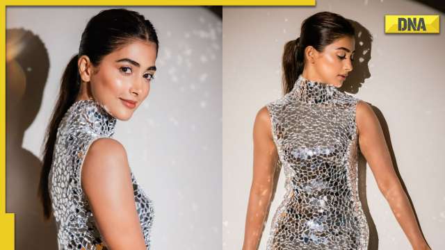 In Pics Pooja Hegde Looks Mesmerising In Silver Glittery Dress Says Spotlights On Me