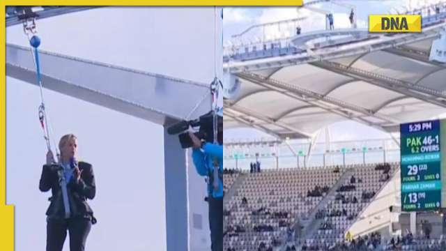 Commentary from the clouds! T20 World Cup reporter covers match with a ...