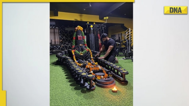 Viral: Man creates massive Shiva Linga with gym equipment, internet reacts