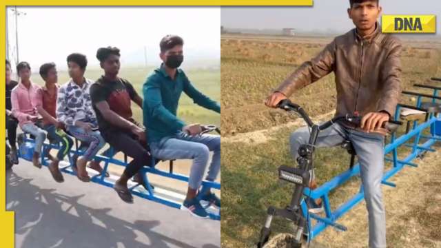 'Desi Jugaad': UP man creates 6-seater electric bike out of junk that ...