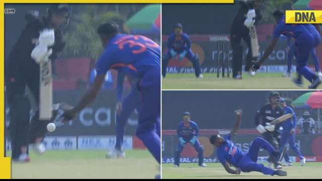 IND vs NZ 2nd ODI: Hardik Pandya takes a one-handed blinder to dismiss Devon Conway - WATCH