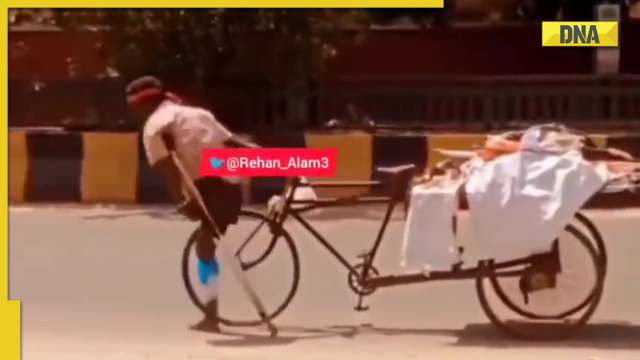 Specially-abled man pulls cart with one hand, viral video inspires internet
