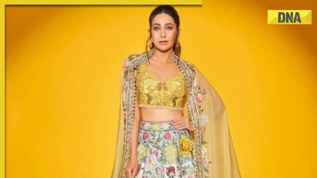 Karisma Kapoor turns showstopper for Varun Bahl in couture floral lehenga